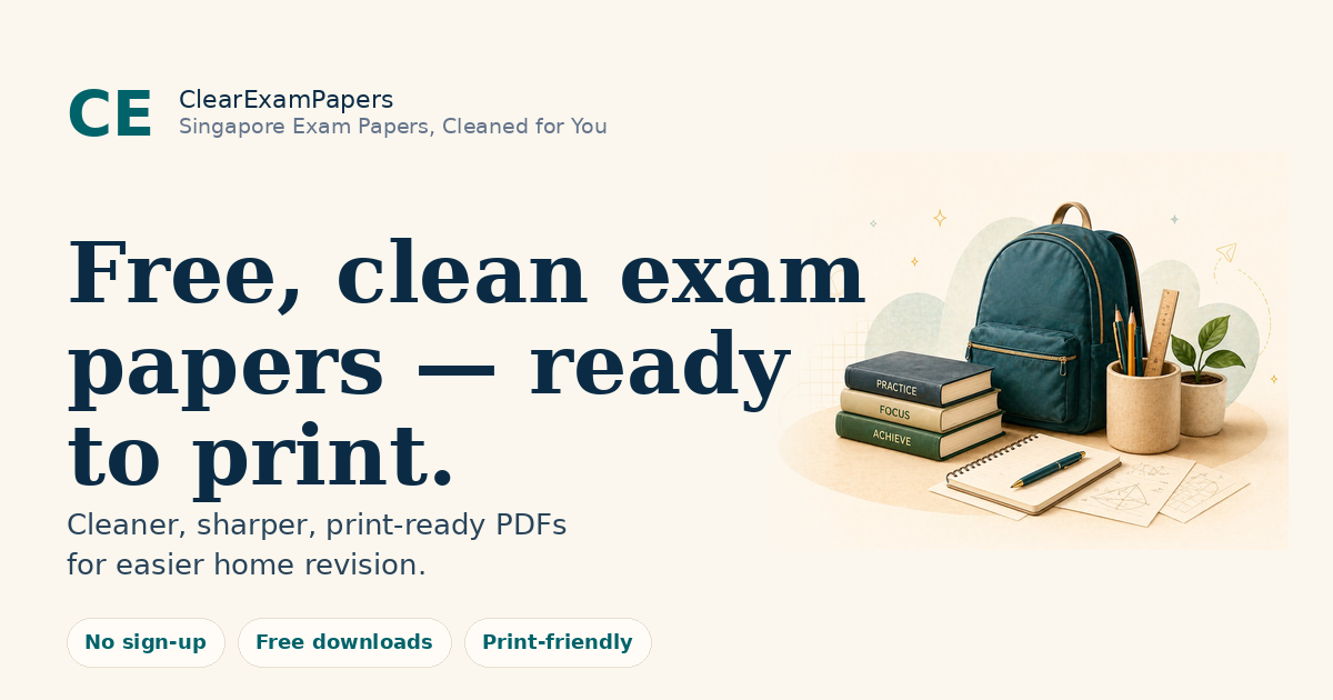Free Primary School Exam Papers Singapore | Clear Printable PDFs ...